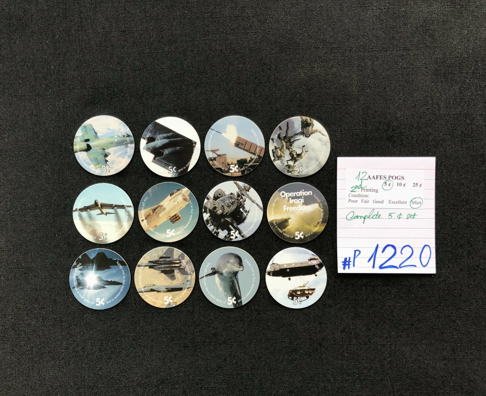 AAFES POGS, 1st to 15th Printings, 497 POGS, 40 COMPLETE SETS ...