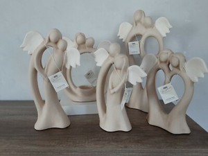 Gilde Sculpture Engel Doppelengel creme mit hellen Flügel mit ...