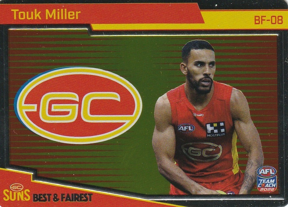 AFL 2022 Teamcoach Gold Coast Suns - Touk Miller Best & Fairest Card No ...