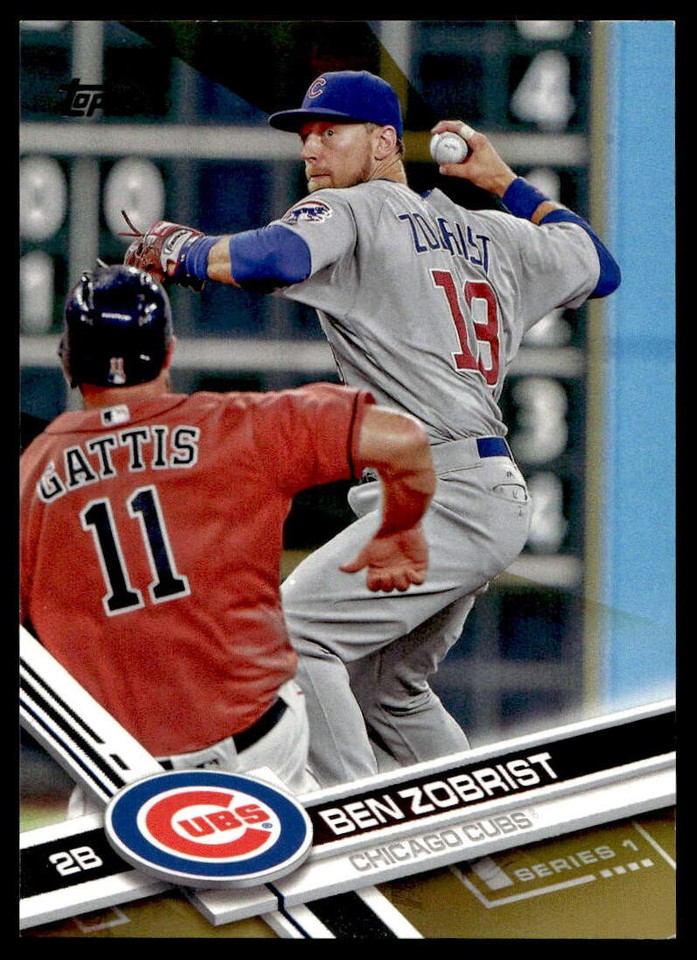 2017 Topps Series 1 #238 Ben Zobrist Chicago Cubs Gold /2017 | eBay