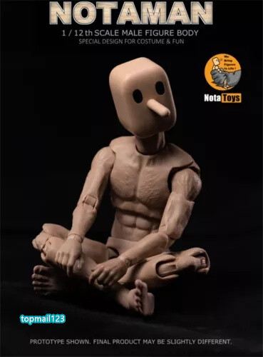 Notaman 1/12 Male Super Flexible Strong Muscular Square Head Action ...