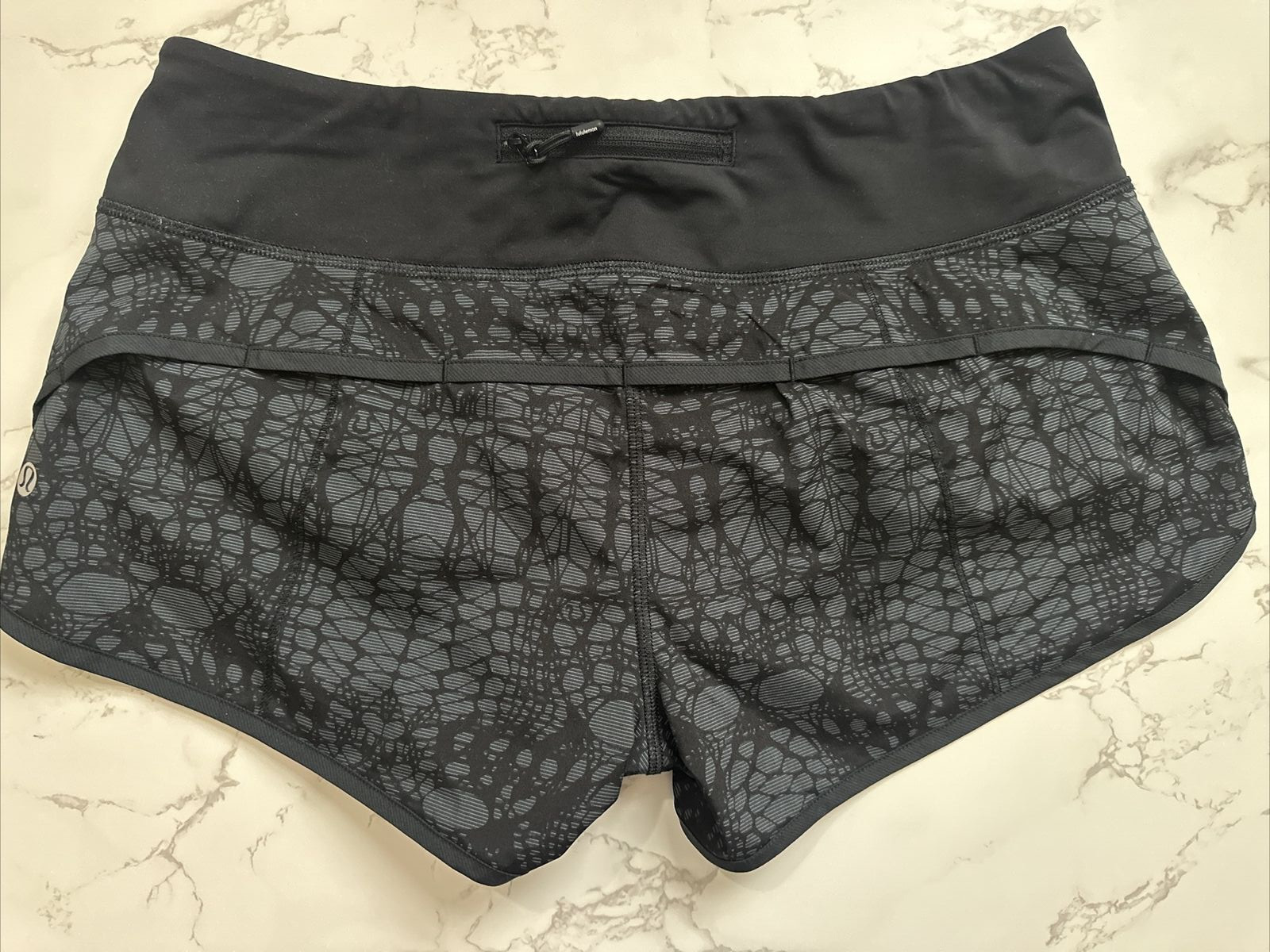 Lululemon Glacier Lace Black Original Speed Shorts Si… - Gem
