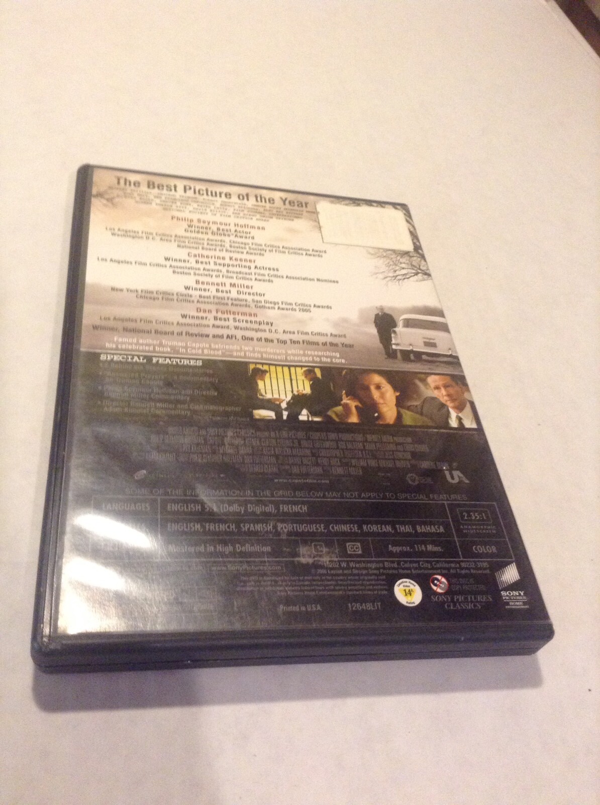 Capote DVD, 2006 Philip Seymour Hoffman, Catherine Keener, Clifton ...