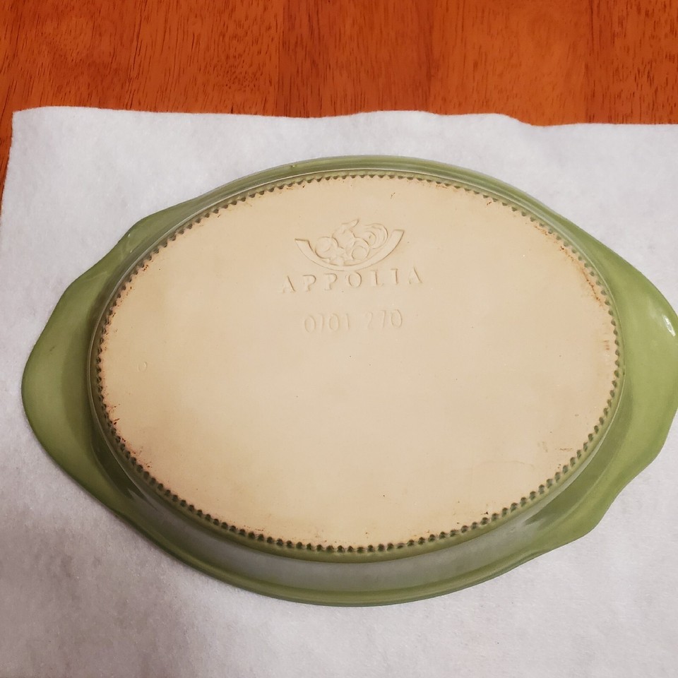 Appolia 10.5"Lx7"Wx2"D French Green Ceramic Sunflower Oval Bake Oven ...