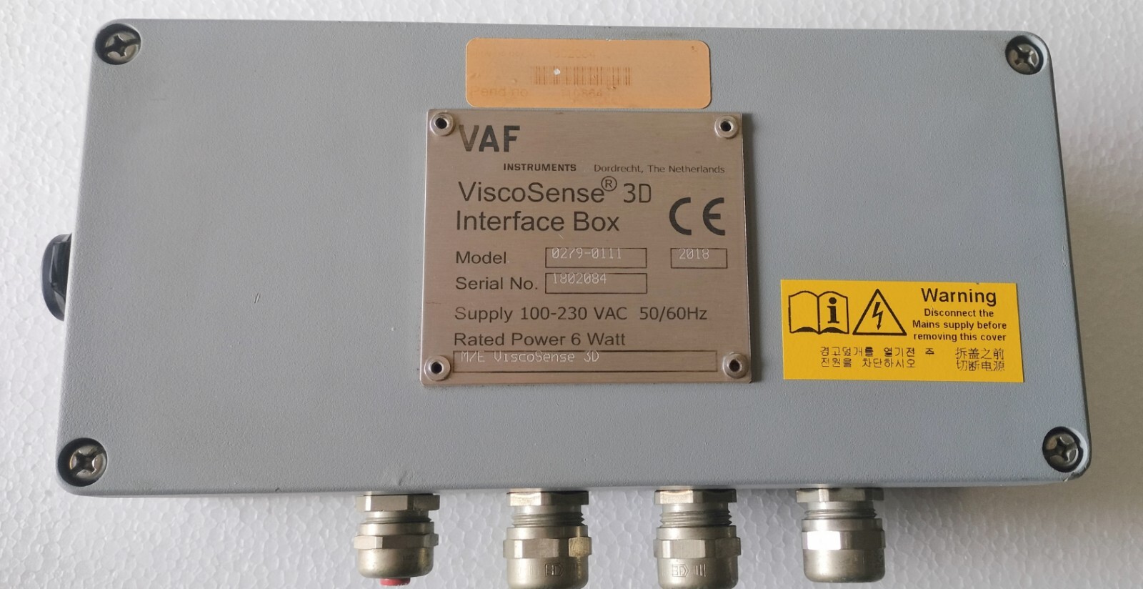VAF INSTRUMENTS VISCOSENSE 3D INTERFACE BOX P/N: 0279 0111 | eBay