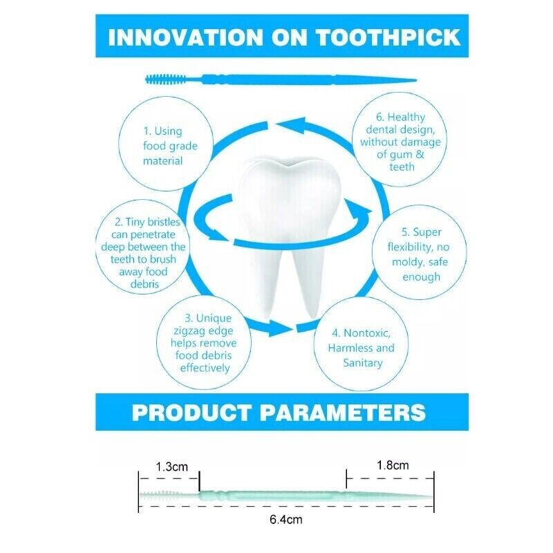 100pk Dental Floss Sticks | Interdental Tooth Harps Teeth Picks Oral ...