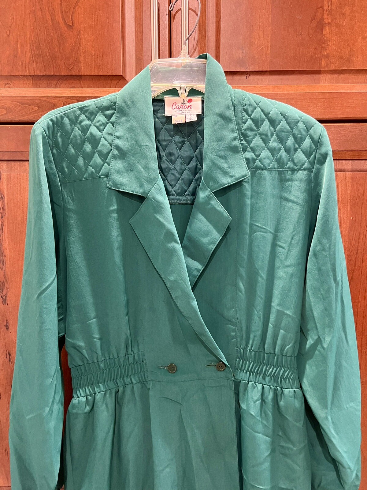 Womens Vintage Emerald Green Caron Chicago Dress 70s … - Gem