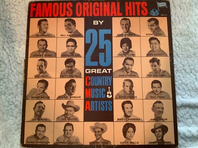 33 vinyl RECORD - 25 GREAT COUNTRY MUSIC ARTISTS - CMA 712 PATSY CLINE ...