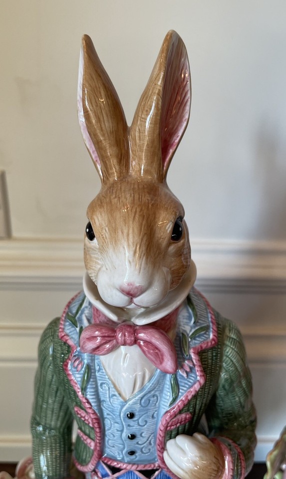 Pair Of Vintage Fitz and Floyd Classic Old World Rabbits Bunny Large ...