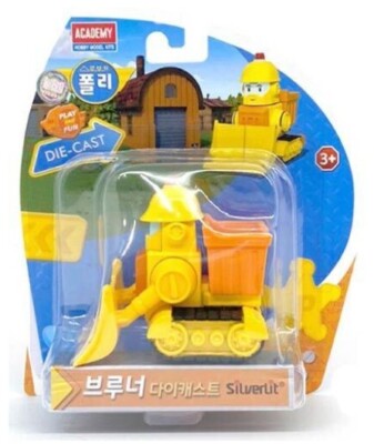 Robocar Poli Die-cast Series : Bruner Bulldozer Figure Handheld Toy ...