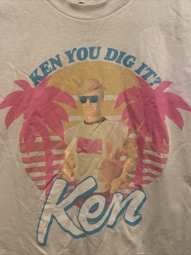 Official Barbie Brand “Ken You Dig It” White Graphic T-Shirt Medium Men ...