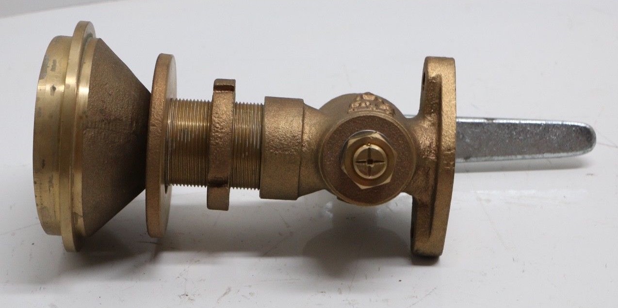 1-1/2" Bronze Marine Flanged Seacock Valve Thru Hull Pick Up Strainer ...