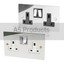 13 Amp Wall Double Plug Socket 2 Gang Polished Chrome FLAT Plate Silver ...