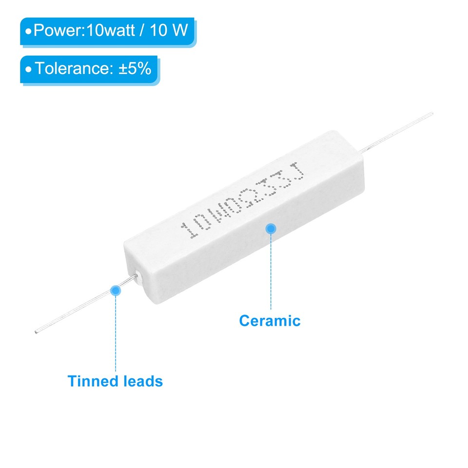 20 Pcs 0.33 Ohm Resistors, 10W Power Ceramic Cement Resistor Kit ...