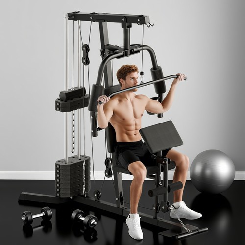 Multifunction Home Gym Equipment Workout Station with 100Lbs Weight ...