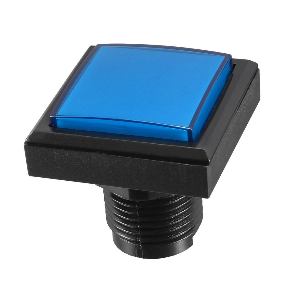 Game Push Button 44x44 Square 12V LED Illuminated Push Button Blue 5pcs ...