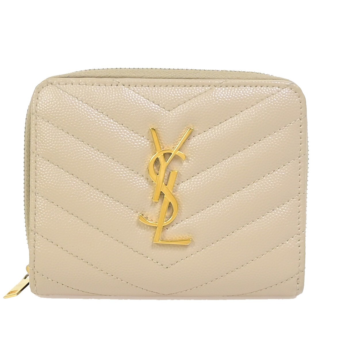 SAINT LAURENT YSL Logo Compact Bifold Wallet Purse Le… - Gem