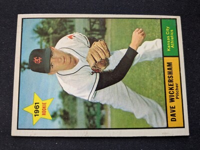 1961 Topps Baseball Card # 381 Dave Wickersham - Kansas City Athletics ...