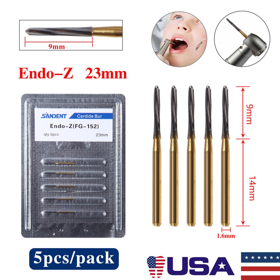 5X Dental Endodontic ENDO-Z Tungsten Carbide Burs FG Round Bur High ...