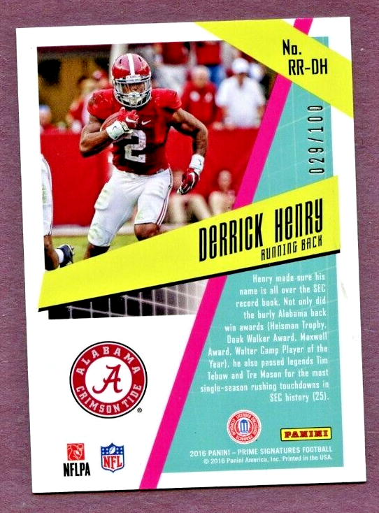 2016 Prime Signatures Rookie Revolution Cosmic Derrick Henry RC #RR-DH ...