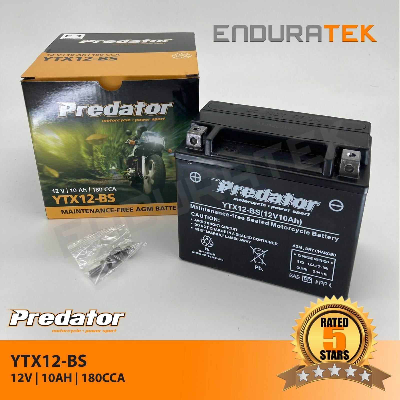 YTX12-BS Motorcycle Battery AGM PREMIUM Yamaha Honda KTM Suzuki ...