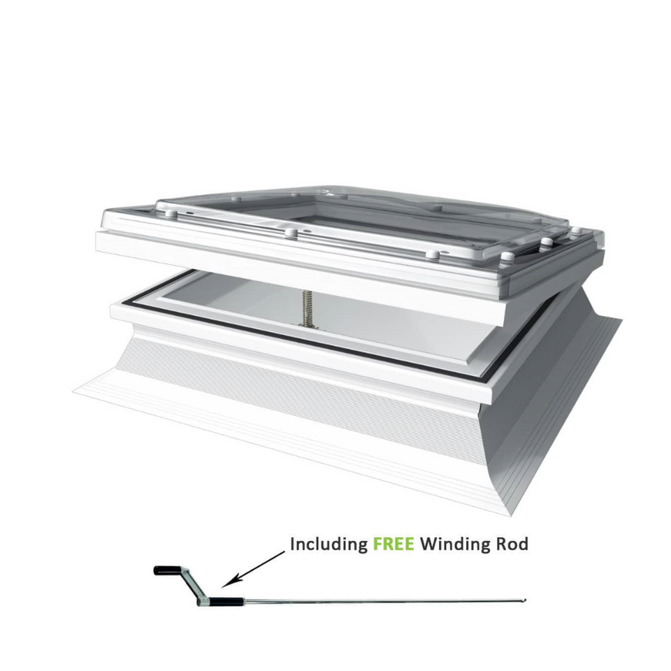Mardome Polycarbonate Window Rooflight, Manual Opening Flat Roof Dome ...