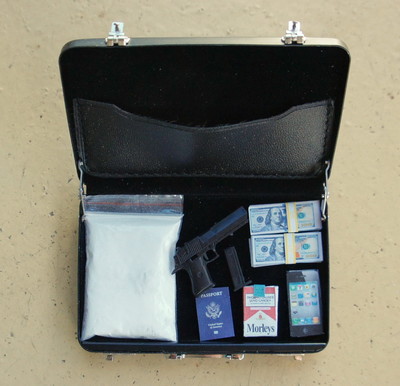 1/6 scale miniature model gangster briefcase 12 inch diorama doll house ...