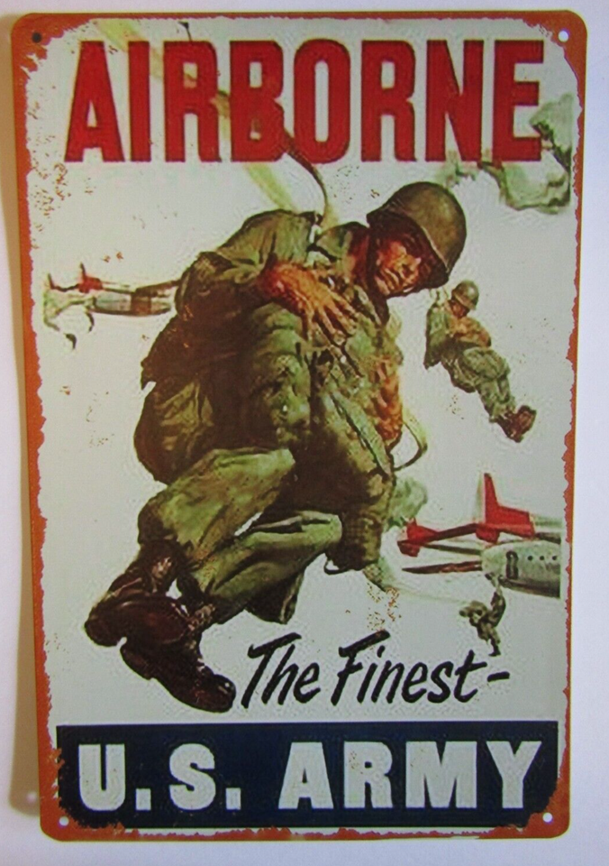 New Metal Sign- WWII US Army- Airborne Tropper- Paratrooper- Jumping ...