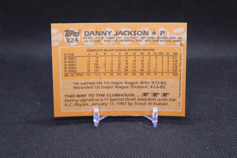 Danny Jackson #324 1988 Topps Kansas City Royals | eBay