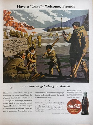 1943 Coca Cola Soda Print Ad, How To Get Along In Alaska Illustration ...