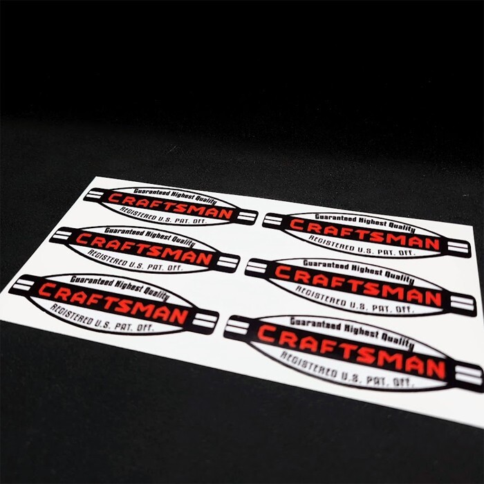 2 7/8" CRAFTSMAN TOOLS x 6 Vintage Style DECALS, Vinyl STICKER | eBay