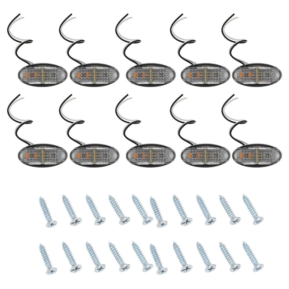 10x Red Amber LED Clearance Lights Side Marker Lamp Trailer Truck ...