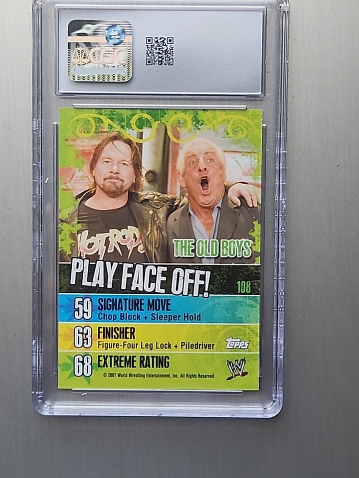2007 Topps WWE Face Off Ric Flair Roddy Piper CGC 9 #108 WWF WCW NXT ...
