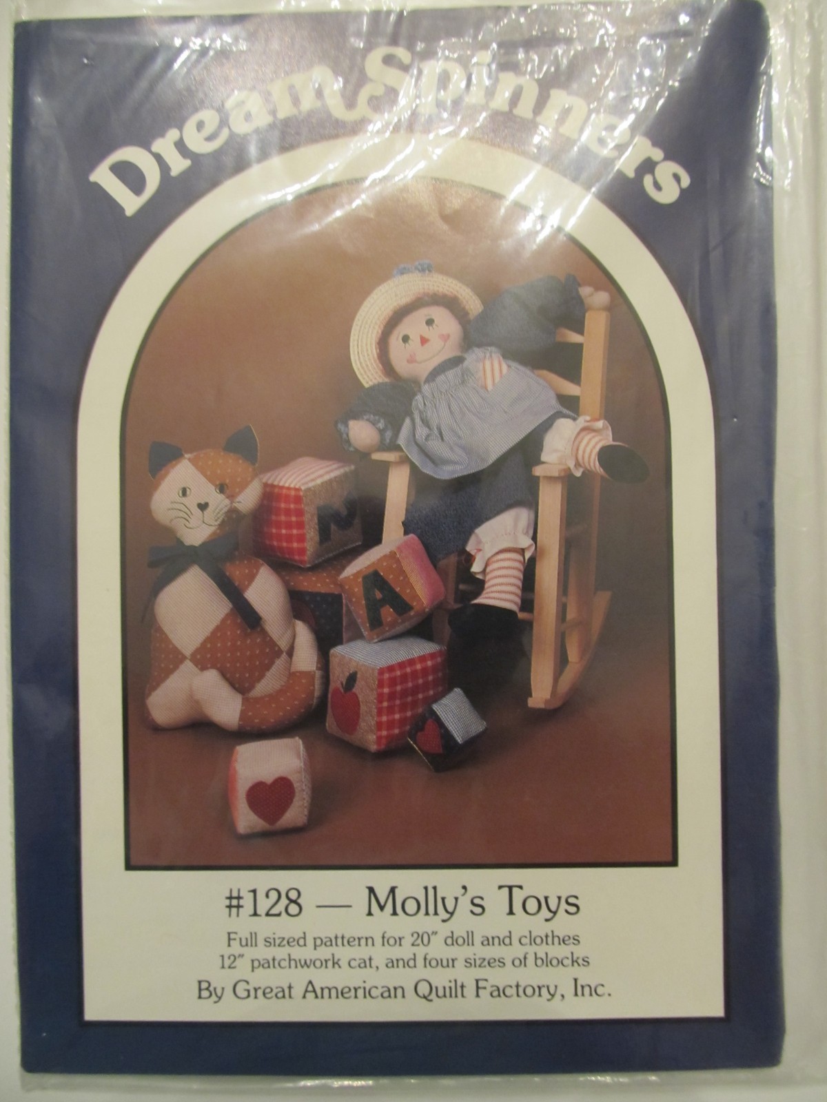 Vintage CLOTH DOLL Toys Angel Cat & Quilt Pattern LOT_Dream Spinners ...