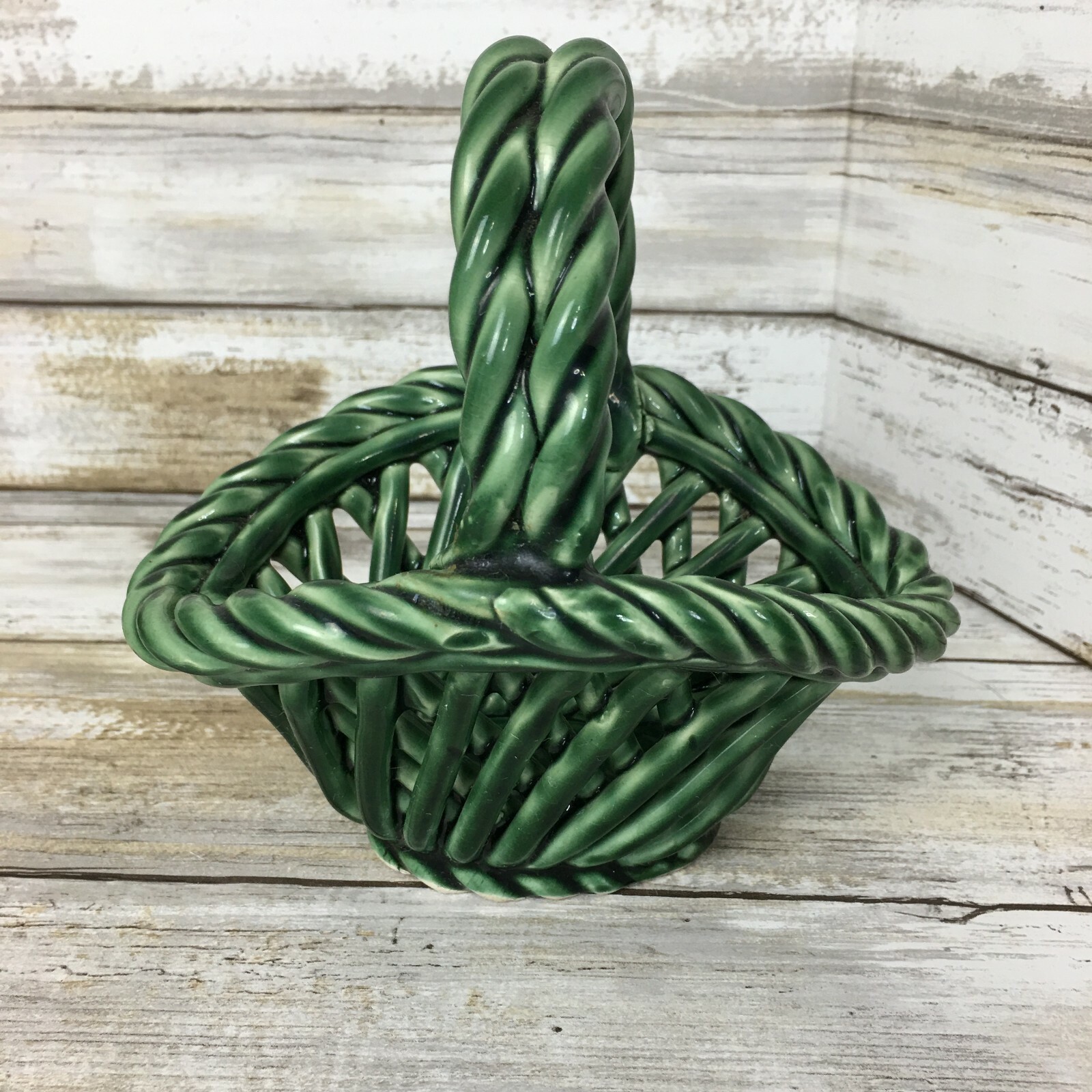 Green Braided Lattice Woven Basket | eBay