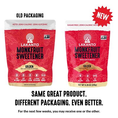 Lakanto Golden Monk Fruit Sweetener with Erythritol - Raw Cane Sugar ...