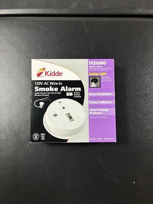 Kidde Hardwired Smoke Detector w/ Safety Light, 9-Volt Battery Back Up ...