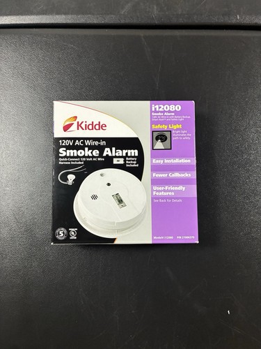 Kidde Hardwired Smoke Detector w/ Safety Light, 9-Volt Battery Back Up ...