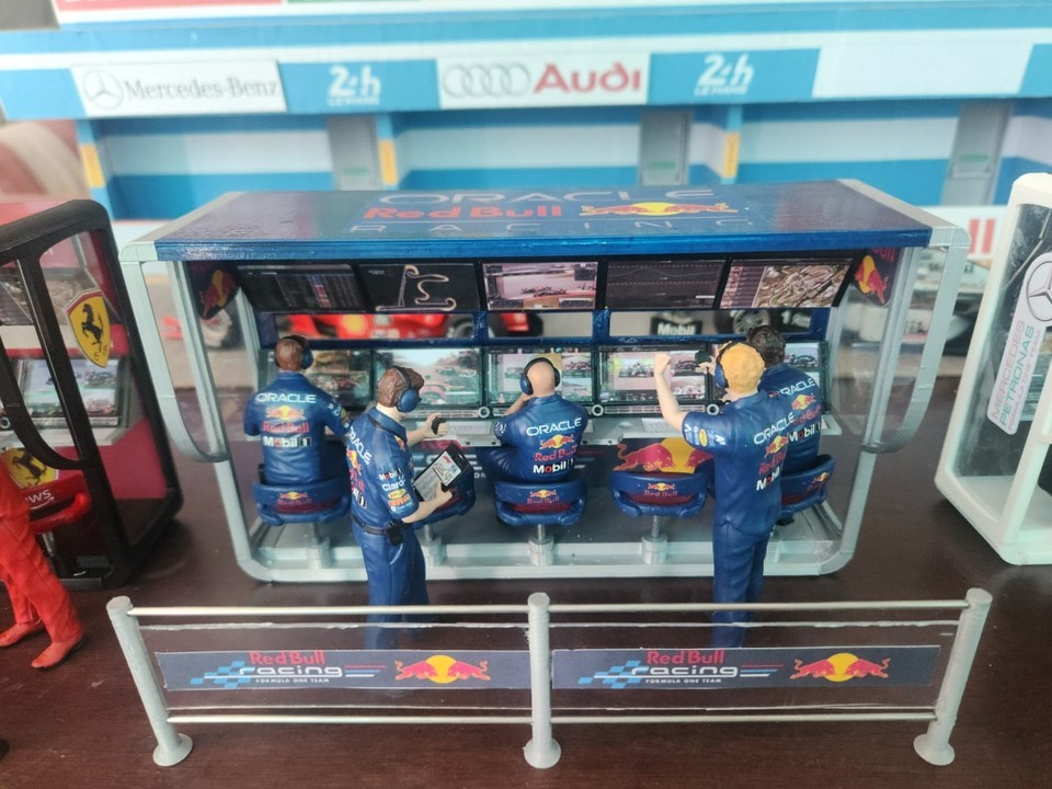 Red Bull F1 Pit Wall Set 1/18 Scale Diorama (Handmade Accessory) | eBay