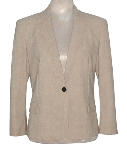 Theory Byron Ponte SHRUNKEN BLAZER Jacket 3/4 Sleeve Women 12 Beige ...