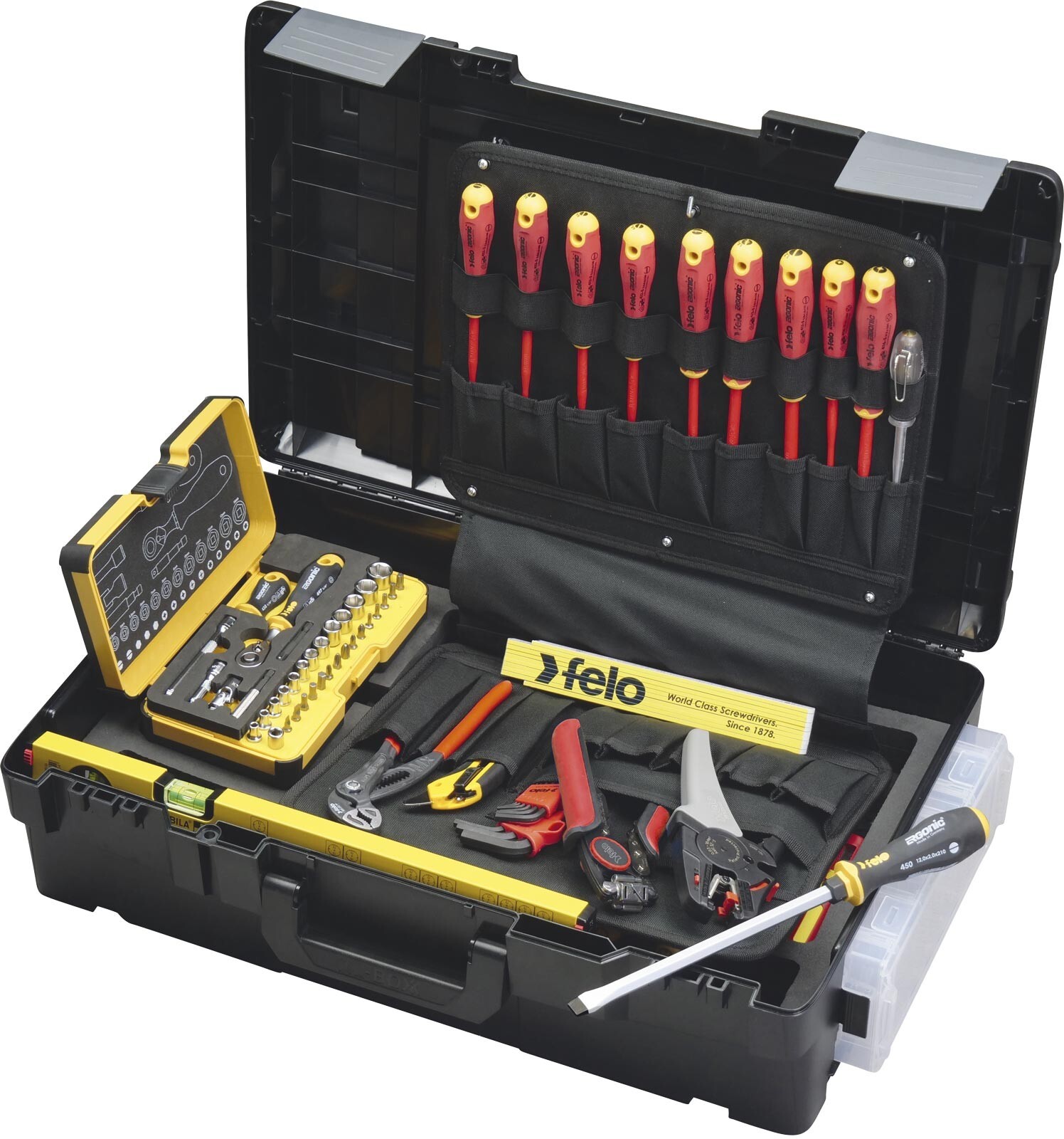 Felo Tool Case ERGONIC E-Slim VDE 78-pcs. / 041387818 for sale online ...