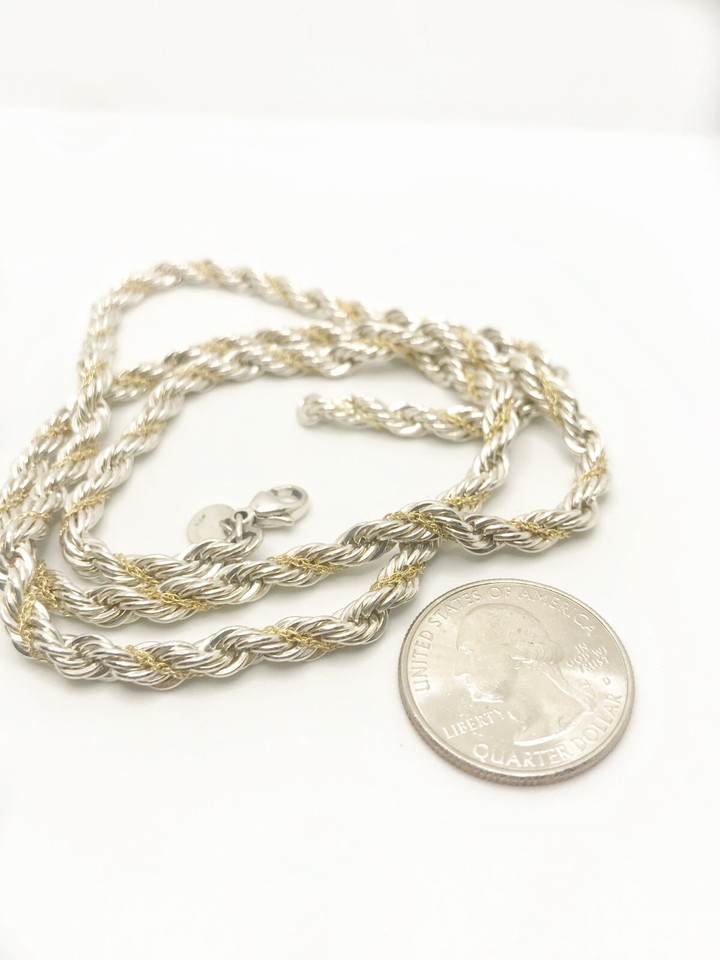 Tiffany & Co. 18KYG & SS Twist Rope Chain Necklace 18" | eBay