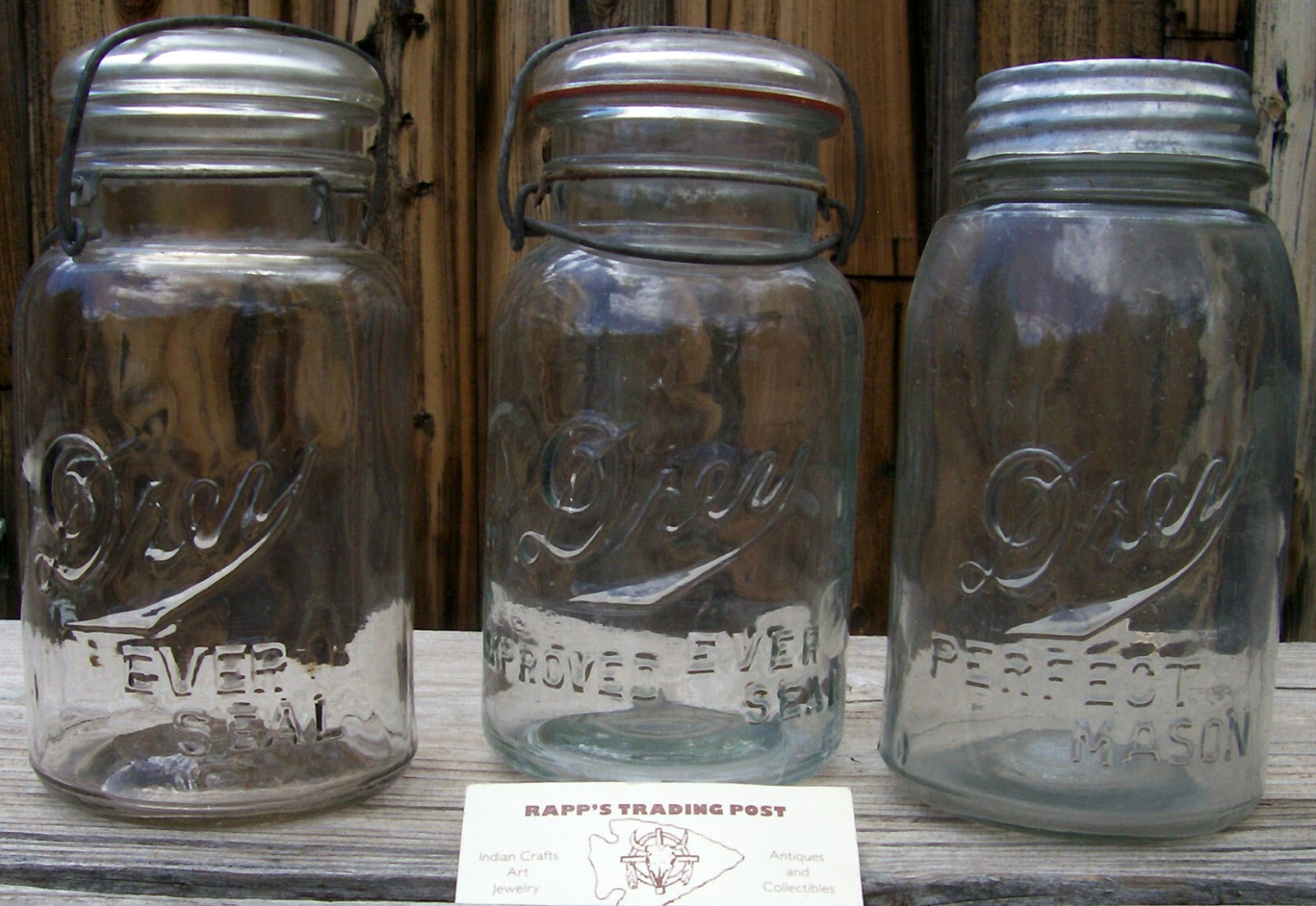Vintage DREY Mason Jar Lot 3 Quarts Ever Seal Improved & Perfect | eBay