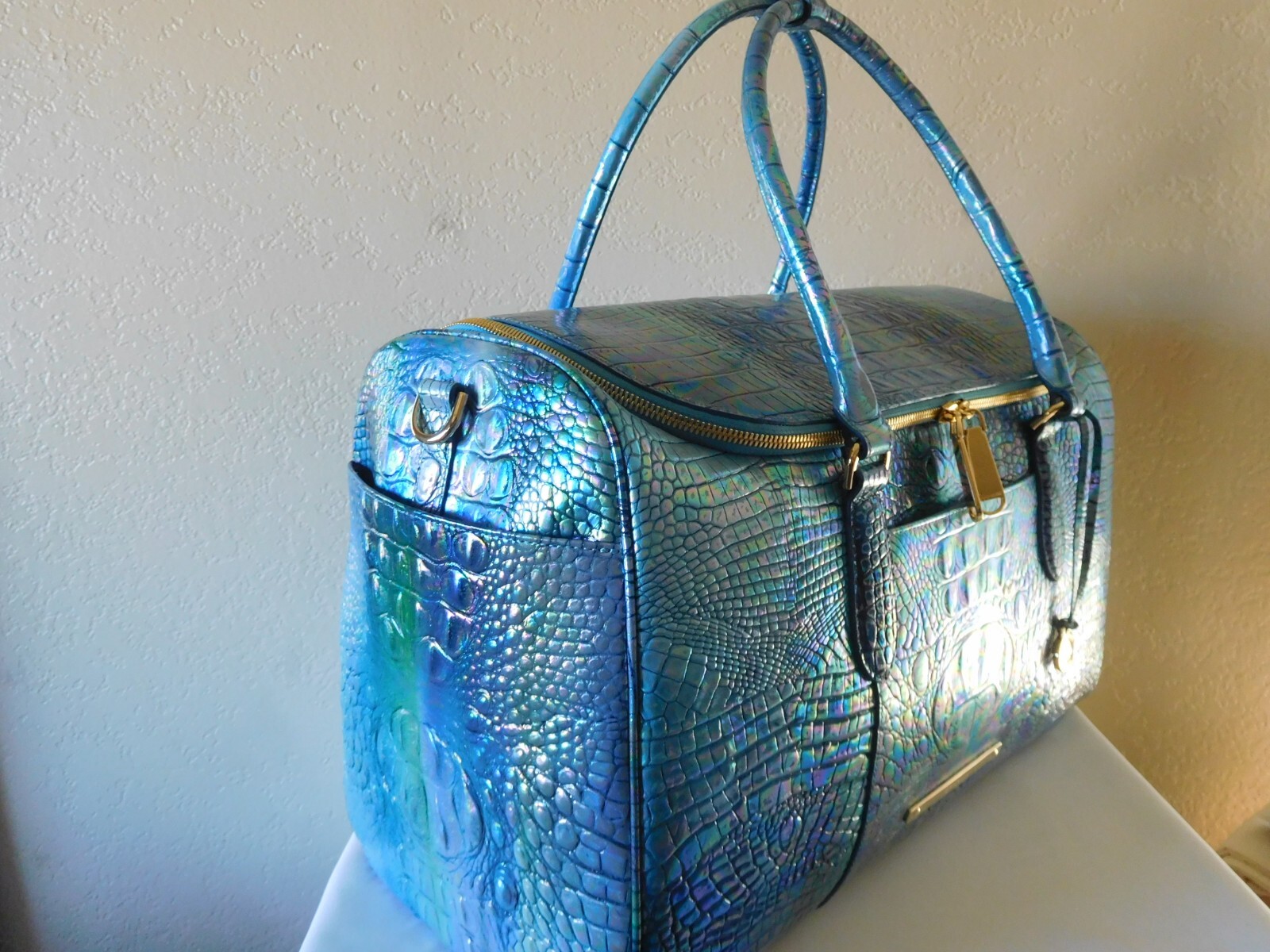 Brahmin Talulla Blue Topaz Melbourne Travel Weekender Bag for sale ...