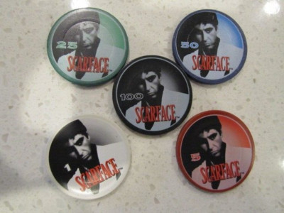 SCARFACE Casino Chip Lot Gangster Golf Ball Markers + FREE Las Vegas ...