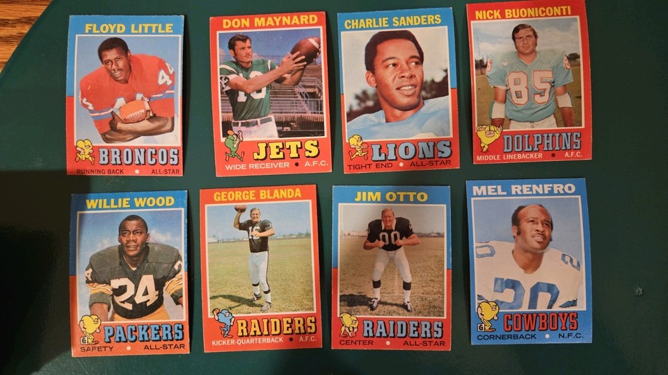 1971 TOPPS FOOTBALL LOT - 150 Different Cards (EX+/EX-Mint) High Grade ...