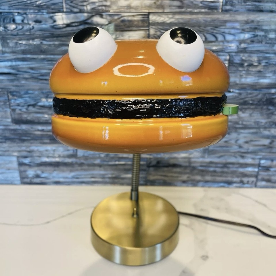 🍔 NO RESERVE Vintage McDonalds Burger Lamp Statue Americana Man Cave ...
