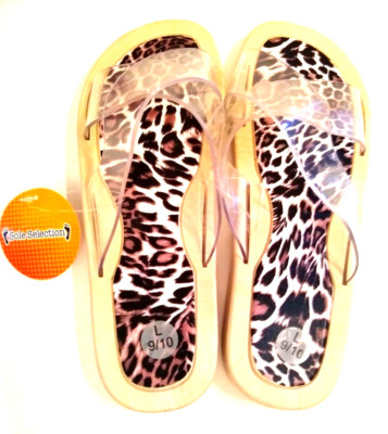 Sandals Flip Flops Slip On Slides Large Women's Sole Selection Leopard ...