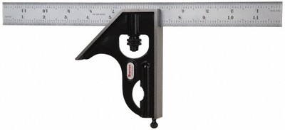 Starrett 2 Piece, 12" Combination Square Set 1/100, 1/32, 1/50 & 1/64 ...