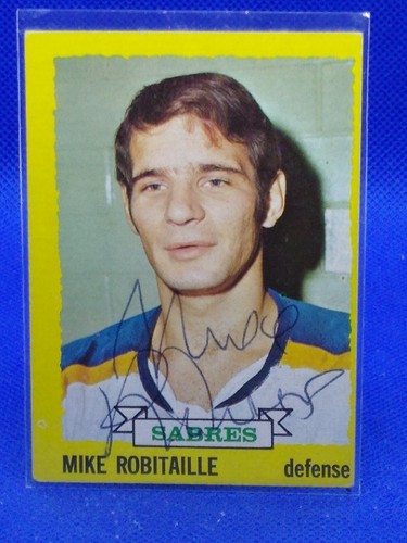 Mike Robitaille 1973-74 Topps #121 PERSONAL AUTOGRAPH Buffalo Sabres | eBay